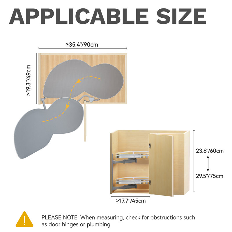 Mint Pantry® Balconera Swing Left Blind Corner Kitchen Cabinet Pull Out Organizer For 36", 2 ...